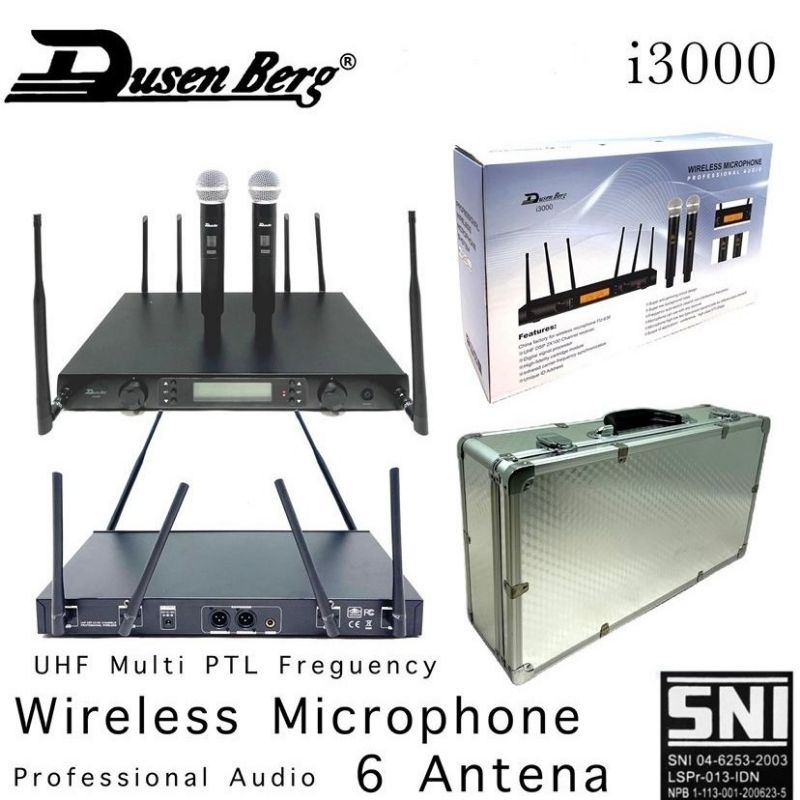Jual Mic Wireless DusenBerg i3000 6 antena jarak terjauh garansi 2 ...