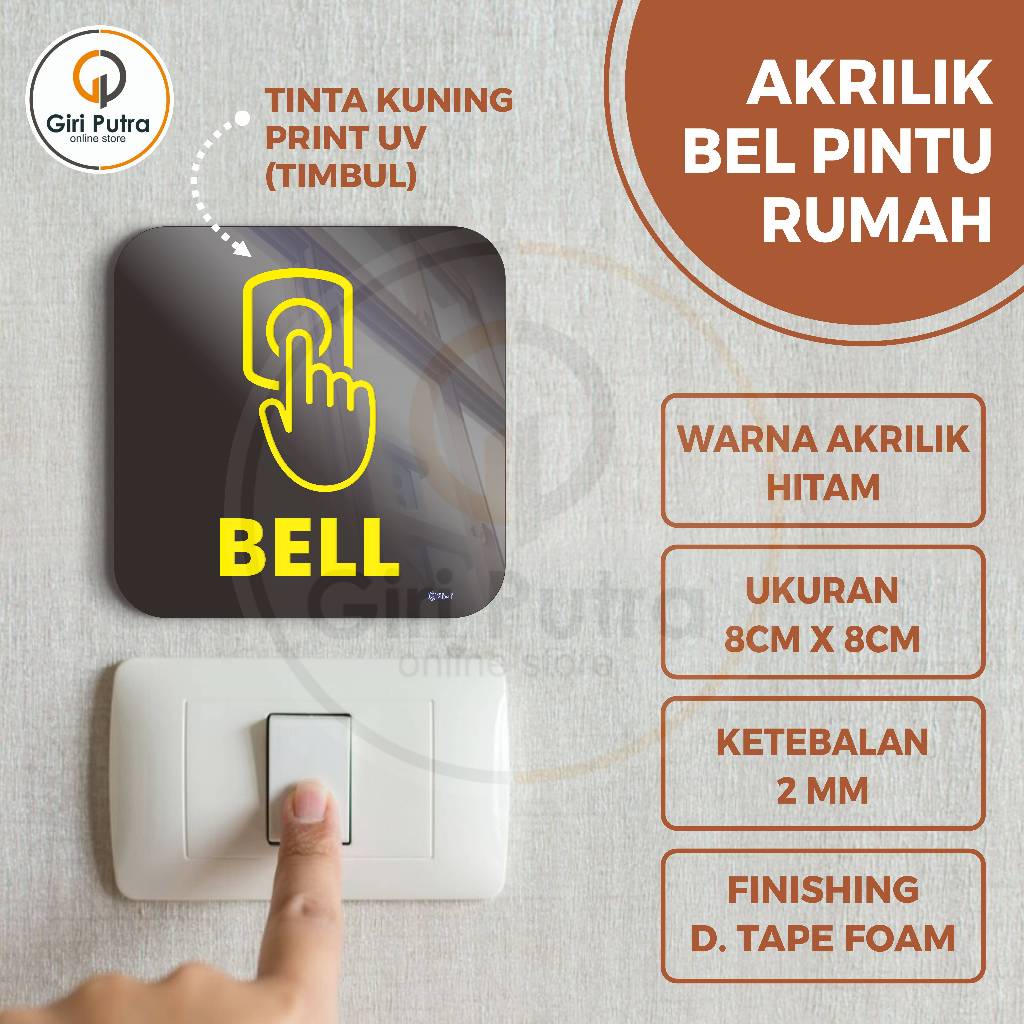 Jual Akrilik / Tekan Bell / Tanda Bell Rumah | Shopee Indonesia