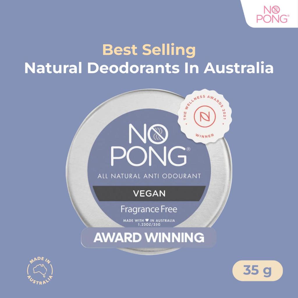Jual No Pong Natural Anti Odourant VEGAN FRAGRANCE FREE 35gr | Shopee ...