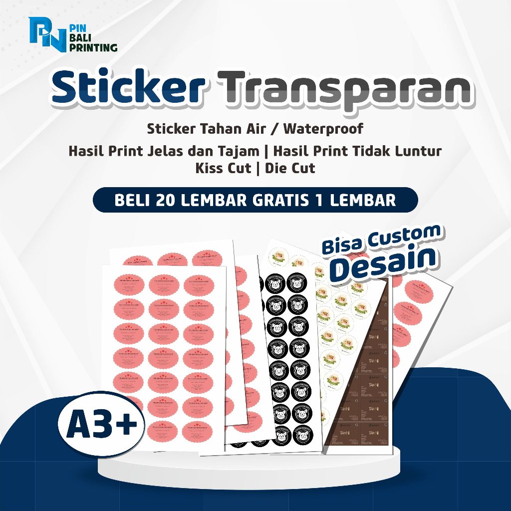Jual Cetak Sticker Transparan / Cetak Sticker Lebel Kemasan / Lebel ...