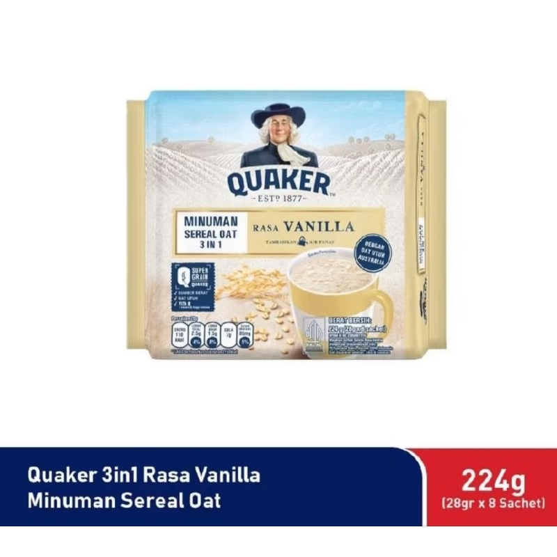 Jual Quaker 3 in 1 Instant Oatmeal Vanilla (1pak) | Shopee Indonesia