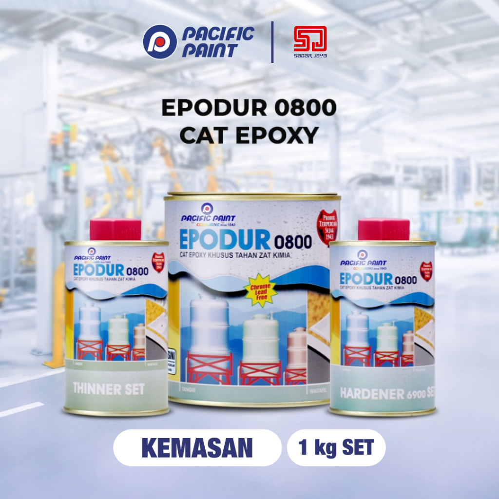 Jual EPODUR 0800 Cat Epoxy Pacific Paint Cat Pelapis Lantai Beton Kayu ...