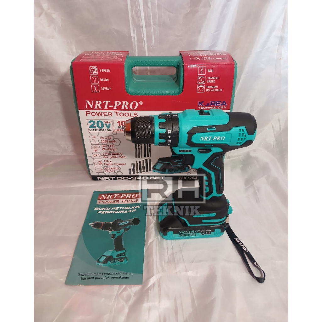Jual NRT PRO DC-340 20 volt Cordless Impact Drill - Bor tembok beton ...