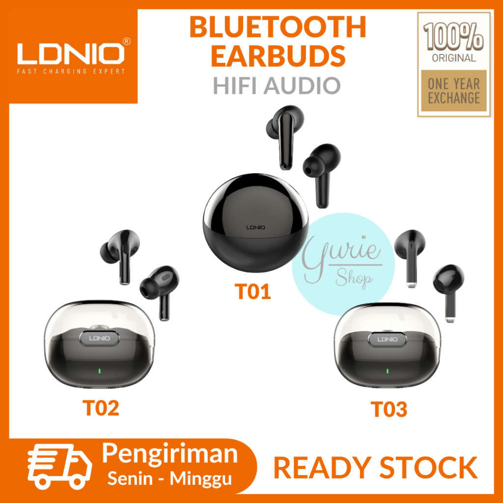 Jual LDNIO TWS T01 T02 T03 Headset Handsfree Bluetooth True Wireless Stereo Earbuds In-Ear Hifi ...