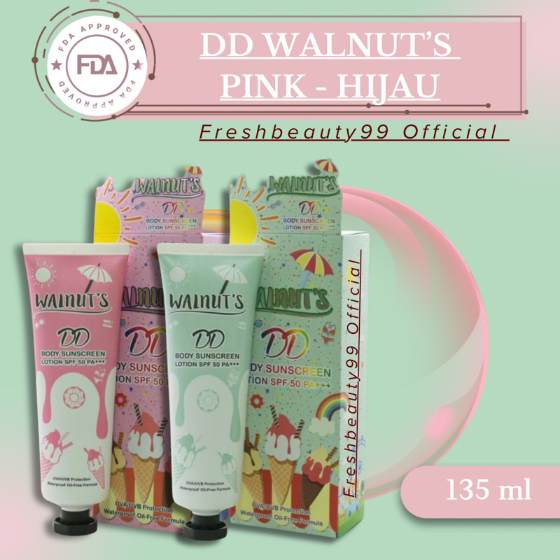 Jual WALNUTS DD Body Sunscreen Lotion SPF 50 PA+++ Thailand / Sunscreen ...