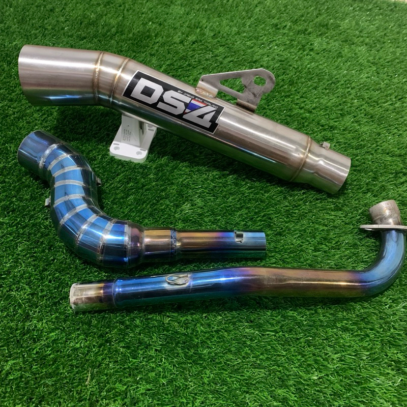 Jual Open spec Canister tube ds4 elbow high mouth blue exhaust pipe for ...