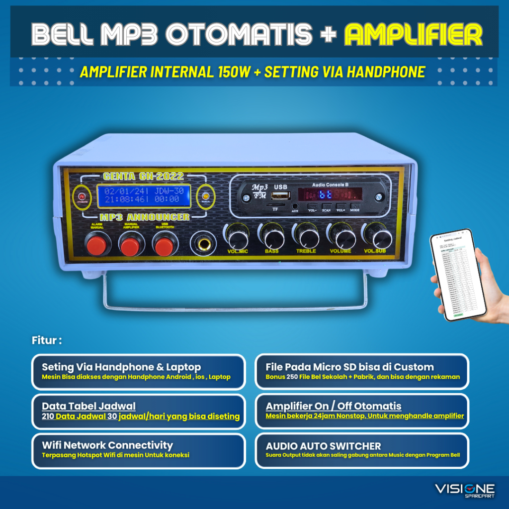 Jual Bel Sekolah Otomatis Bel Pabrik Bel Kantor Pabrik Suara Baru Timer ...
