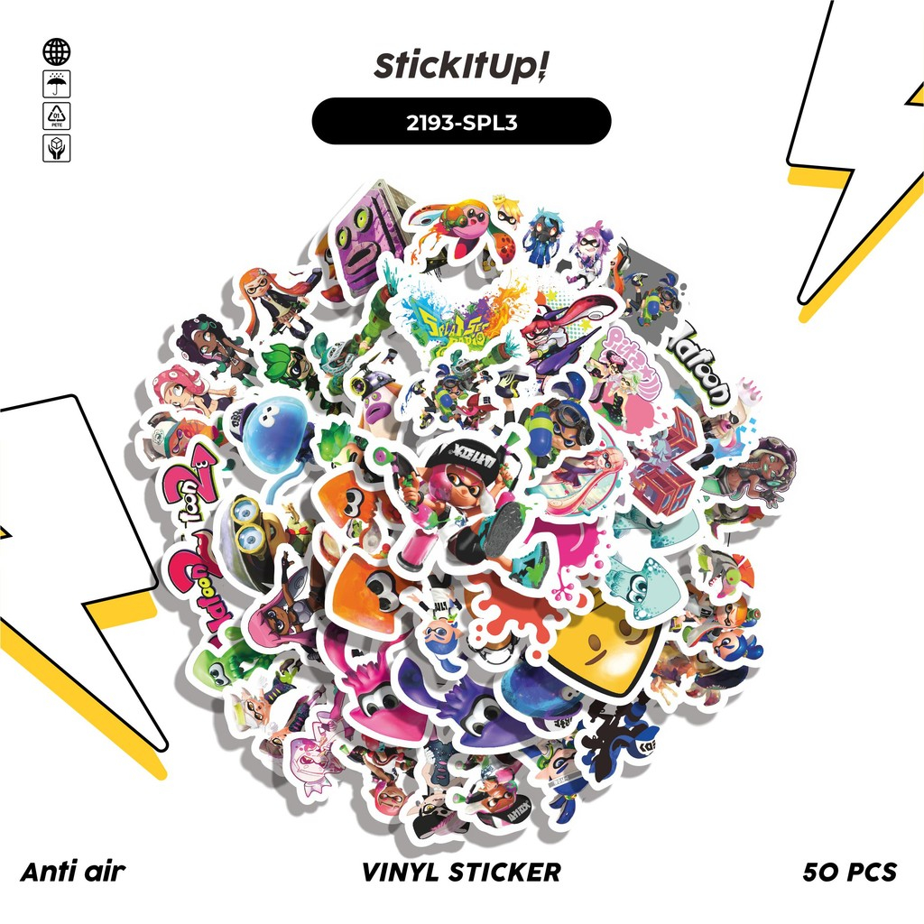 Jual COD 50 Pcs Stiker Pack GAME SERIES SPLATOON CHAR MIX 03 Lucu ...