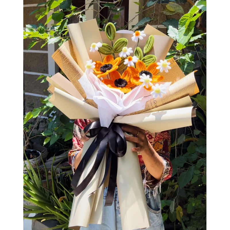 Jual SUNFLOWERS RUSTIC / BUKET KAWAT BULU/ BUKET WISUDA ESTHAETIC ...
