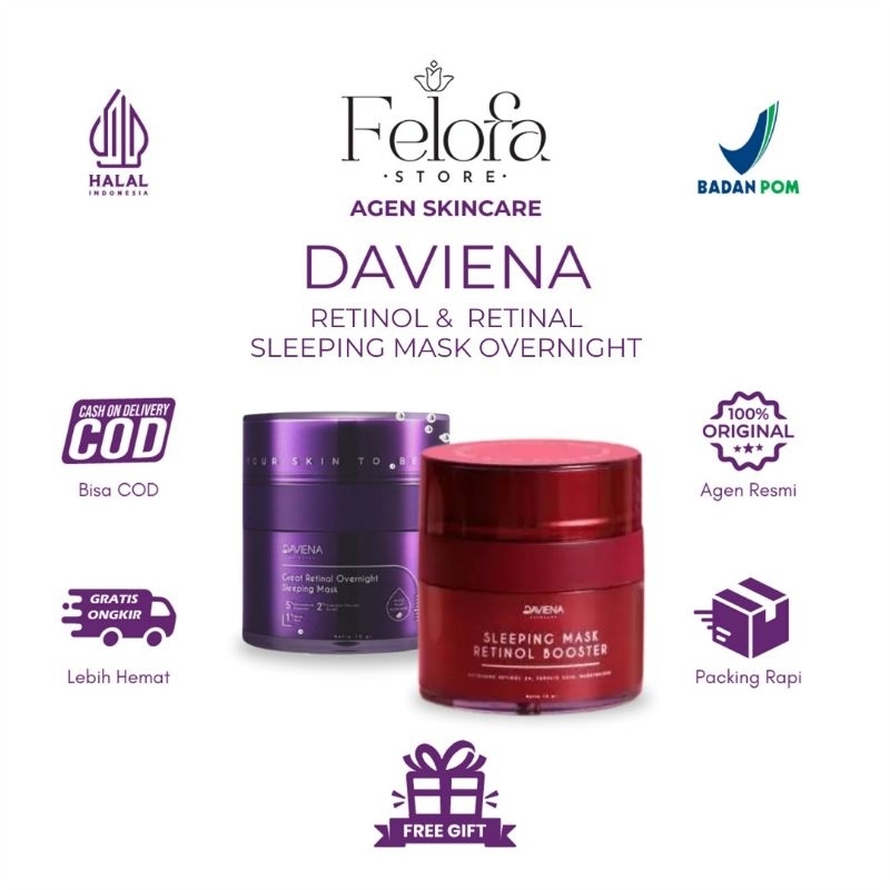 Jual RETINOL DAVIENA/ SLEEPING MASK DAVIENA | Shopee Indonesia