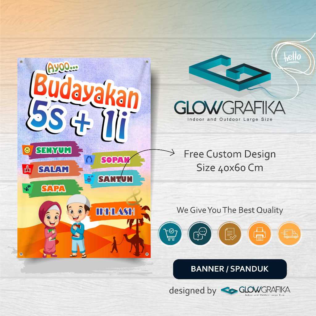 Jual Cetak Spanduk Banner Budayakan 5S + 1i | Shopee Indonesia
