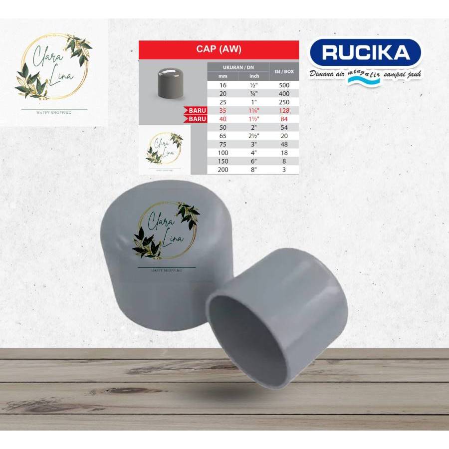 Jual Dop / Cap PVC Rucika 1" inch AW (HP) | Shopee Indonesia
