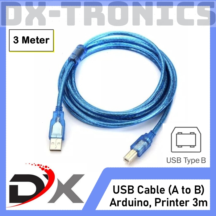 Jual kabel USB type A to USB type B / kabel Printer Uno Mega 300cm 3m 3 ...