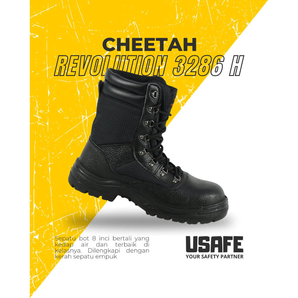 Jual ( GARANSI ) Sepatu Safety Cheetah 3286H Sepatu TNI Polisi Satpam ...