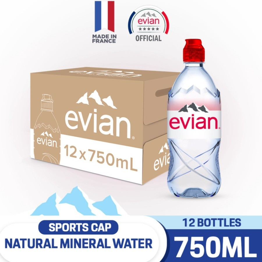 Jual Evian Natural Mineral Water Sports Cap 750ml (12 bottles) | Shopee Indonesia