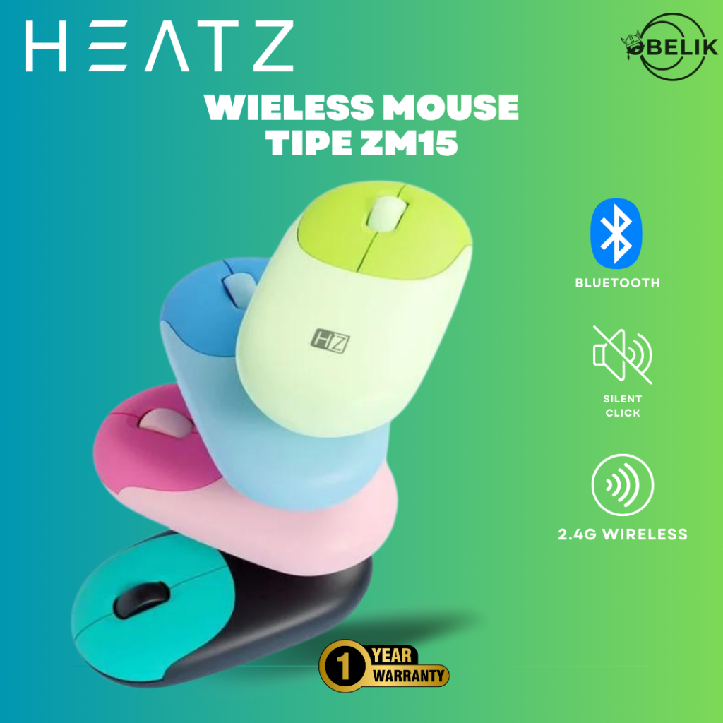 Jual Mouse Wireless HEATZ ZM15 2.4Ghz 1600 DPI Silent Button ORIGINAL ...