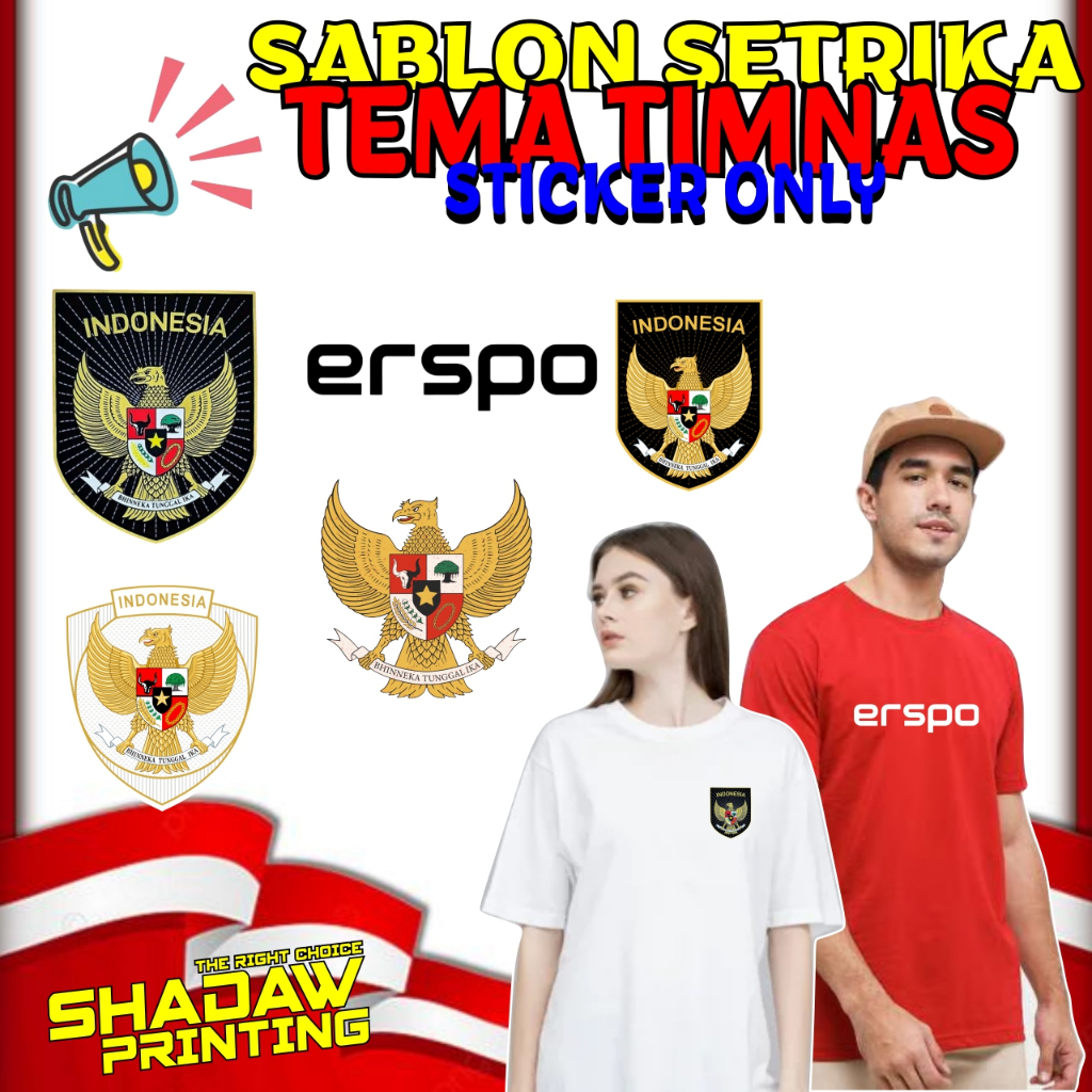 Jual SABLON setrika praktis LOGO TEMA TIMNAS INDONESIA (STICKER ONLY ...