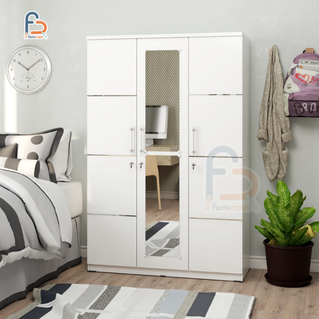 Jual Furnicrush Lemari Pakaian 3 Pintu Almari Pakaian Kayu Wardrobe ...