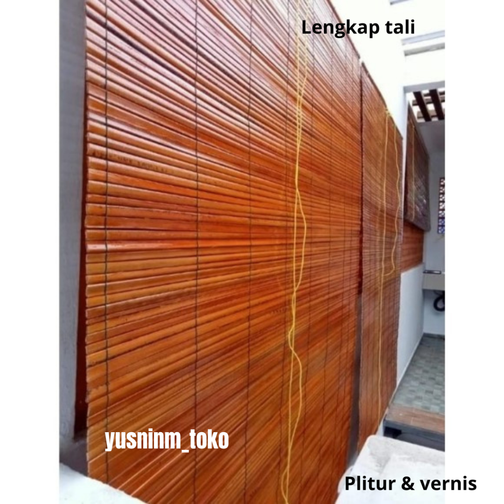 Jual Tirai bambu Plitur & vernis ukuran lebar 2mx tinggi 2m Lengkap ...