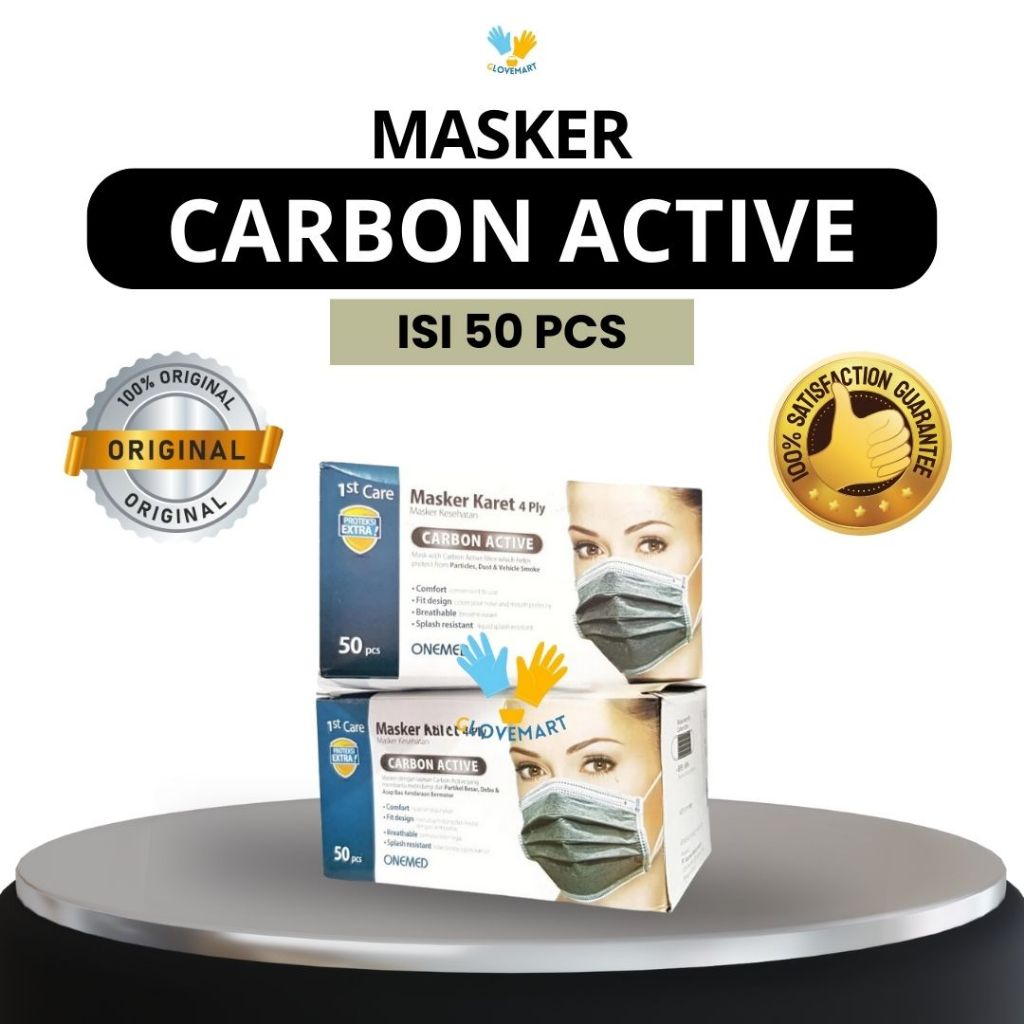 Jual Masker Karet 4ply Carbon Active / Masker kesehatan / masker onemed ...