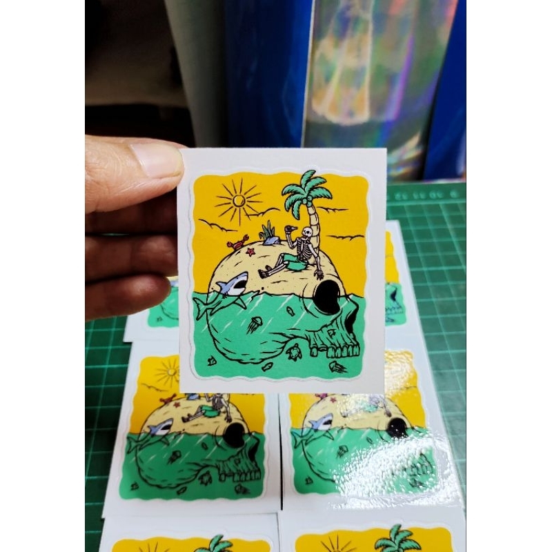 Jual stiker print tengkorak pantai sticker murah keren lucu | Shopee ...