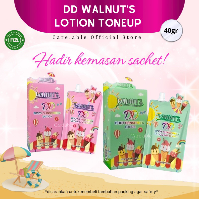 Jual WALNUT’S DD LOTION BODY SUNSCREEN LOTION SPF 50 SACHET(KEMASAN ...
