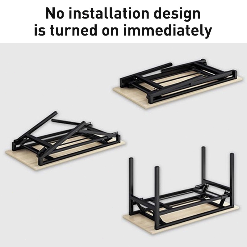 Jual Meja lipat kayu portable kaki besi uk 120x60 cm Model Rak | Shopee ...