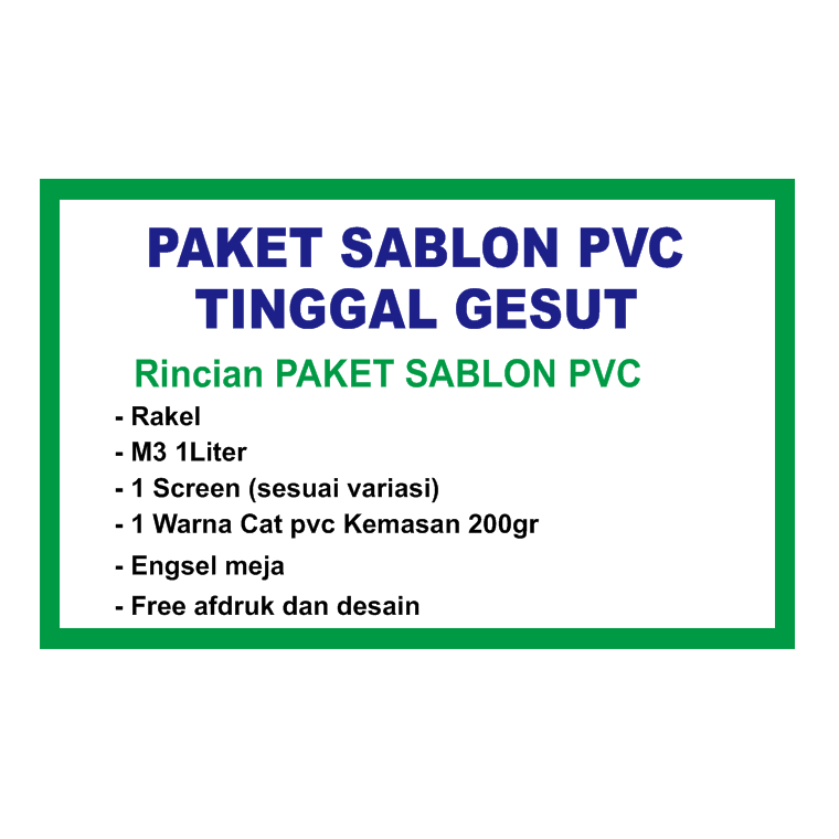 Jual PAKET SABLON PVC TINGGAL PAKAI | Shopee Indonesia