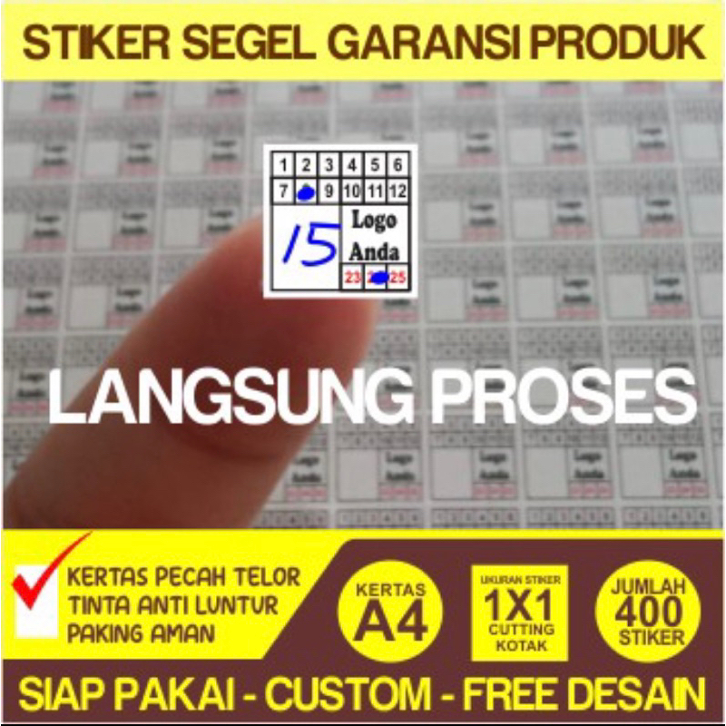 Jual Cetak INSTANT Stiker Segel Garansi ukuran 1x1cm Kertas Pecah Telor ...