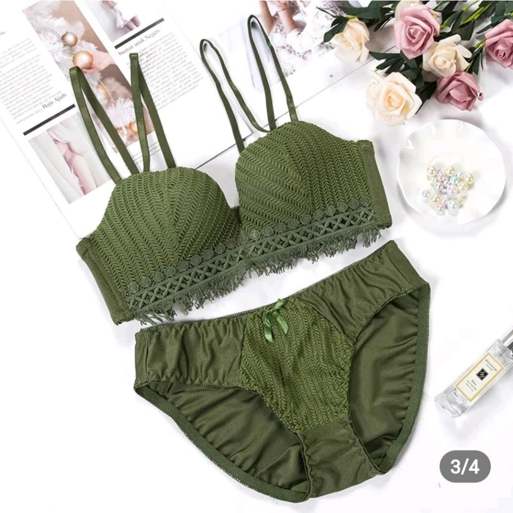 Jual Pakaian Dalam Wanita Push up Set+Cd Bra Seamless Busa Tebal fashion bra | Shopee Indonesia