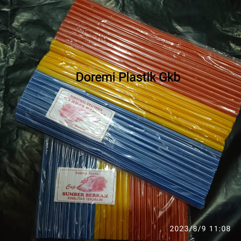 Jual Sedotan Plastik Murah Warna Warni / Sedotan Es Teh / Sedotan / Isi ...