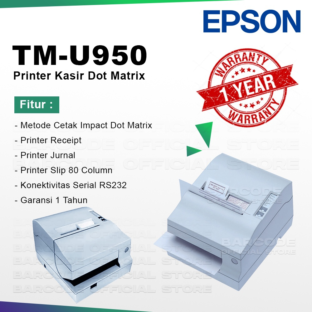 Jual Printer Cetak Dot Matrix Epson TM-U950 / TMU950 / TMU-950 Print Nota NCR 4 Ply | Shopee ...