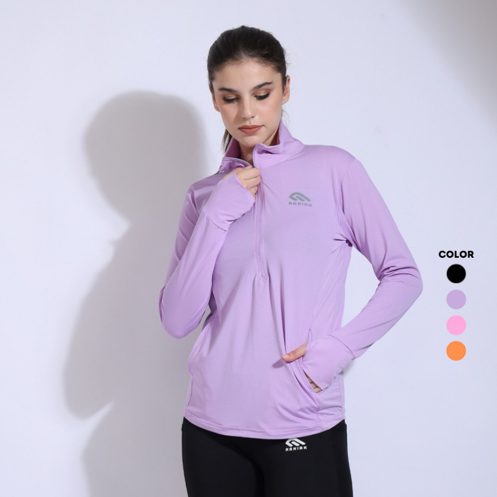 Jual MANIAK Jaket TurtleNeck Zipper Wanita Zumba Running Senam Fitness ...