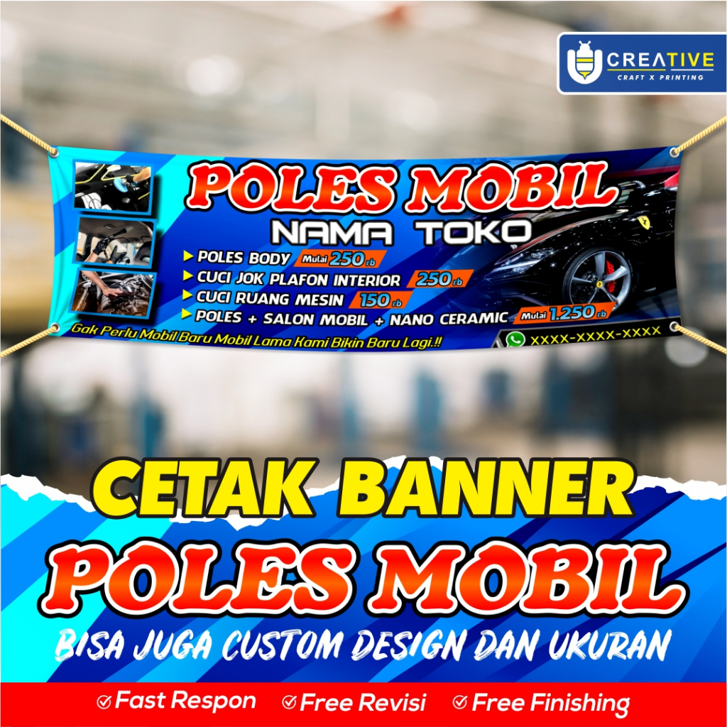 Jual Cetak Banner / Spanduk Poles Mobil (Fast Respon, Free Revisi, & Free Finishing) Ukuran ...