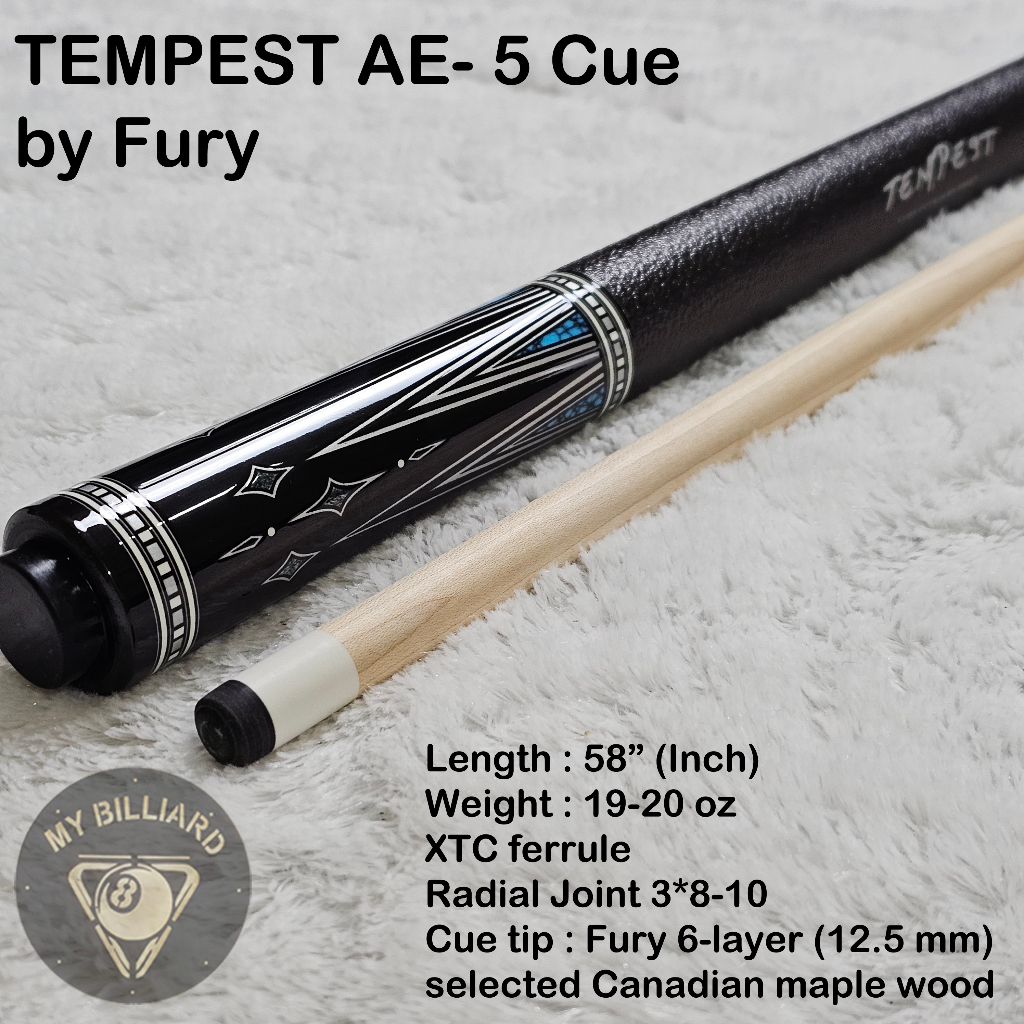 Jual Tempest AE-5 by Fury Cue Stick 12.5mm - Billiard Radial joint stik ...