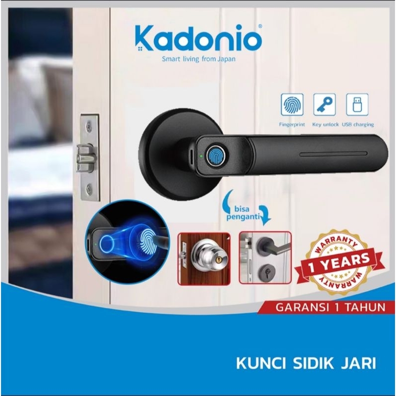 Jual Kadonio Smart Door Lock dengan sistem Sidik Jari | Shopee Indonesia