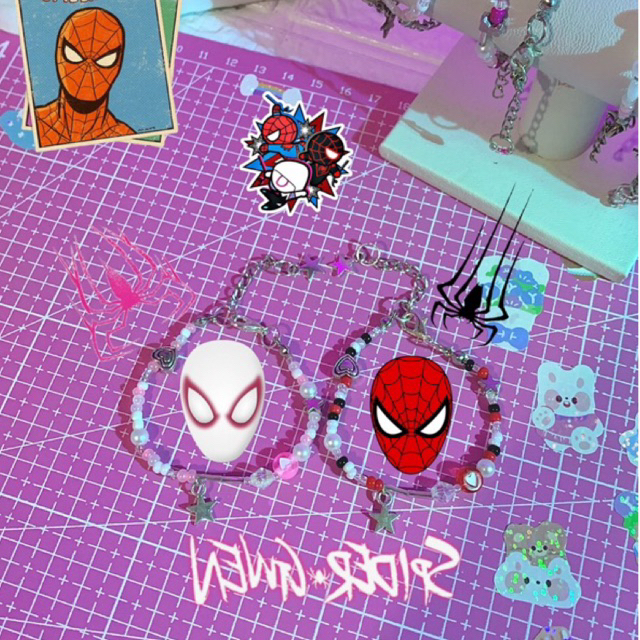 Jual gelang manik spiderman and gwen new free cincin edition by ...