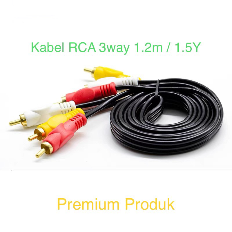 Jual Kabel Rca to Rca 3way 1.5Y / Kabel AV VIDEO 1.2m / Audio 3-3 High ...
