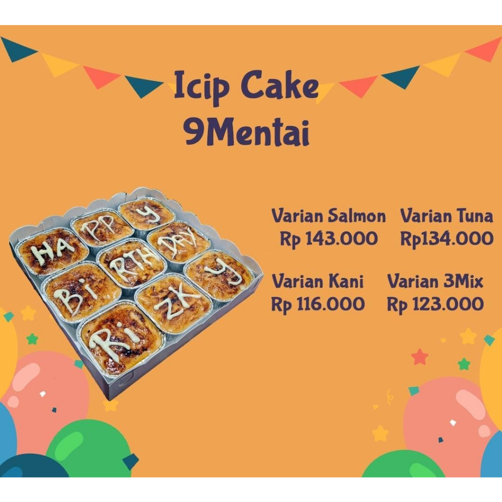 Jual Oi oi japan icip cake 9 mentai ,waktu pembuatan satu setengah jam ...
