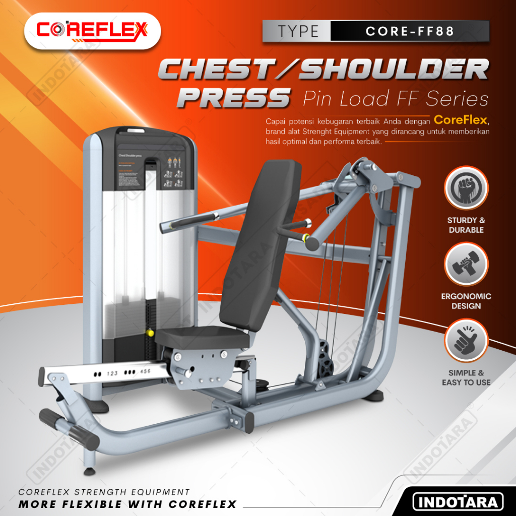 Jual Chest/Shoulder Press CORE-FF88 Alat Fitness Coreflex | Shopee ...