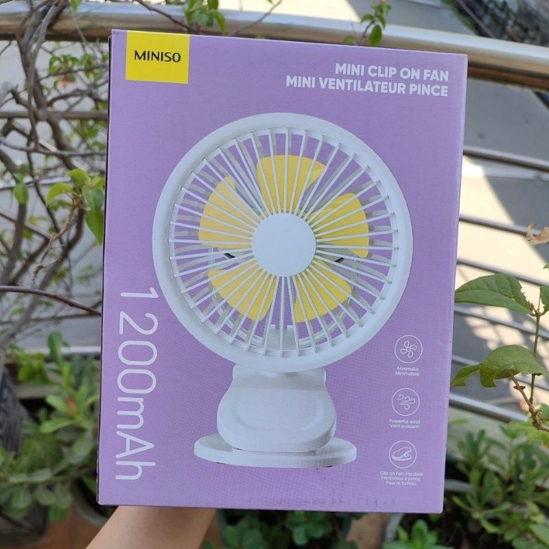 Jual MINISO MINI CLIP ON FAN 1200MAH KIPAS ANGIN JEPIT MINI | Shopee ...