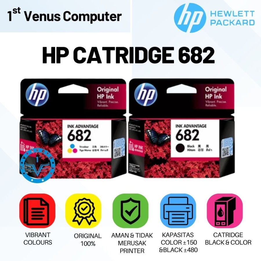 Jual HP CATRIDGE CARTRIDGE 682 BLACK COLOUR TINTA ORIGINAL TINTA ...