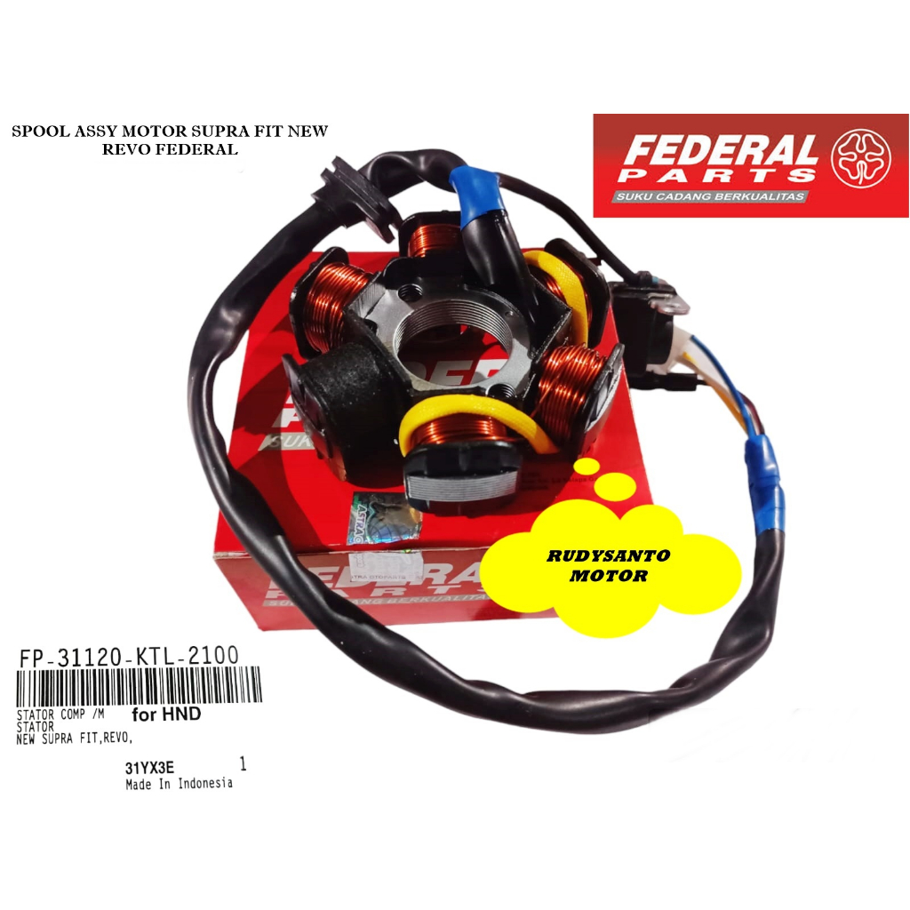 Jual Spul Spull Stator Spol Spool Assy Supra Fit New Legenda Revo KTL Federal | Shopee Indonesia