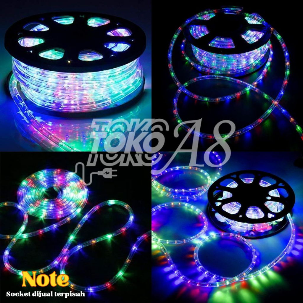 Jual Lampu LED Strip RGB Selang 6 Warna / Harga 1 Roll 100 meter ...