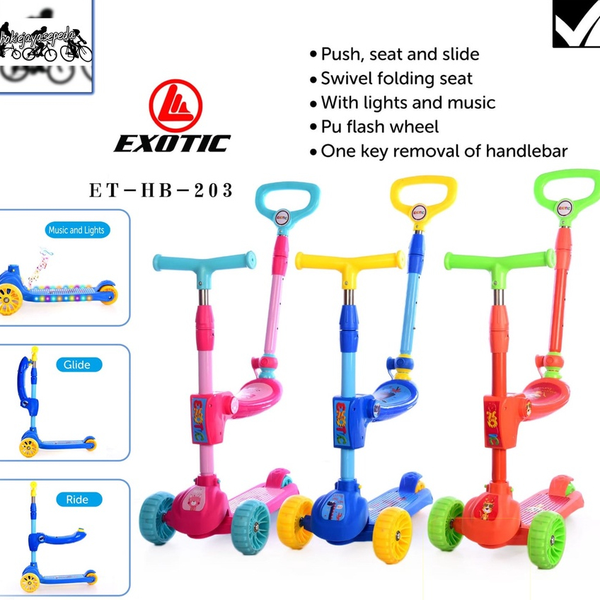 Jual Skuter Anak EXOTIC HB-203 - HB-207 Otopet dengan music dan lampu ...
