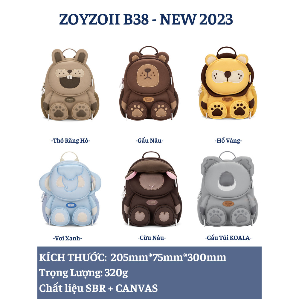 Jual READY STOCK ZOYZOII RANSEL ZOY ZOII FOREST ANIMAL SERIES BACKPACK B38 TAS SEKOLAH ANAK PAUD ...