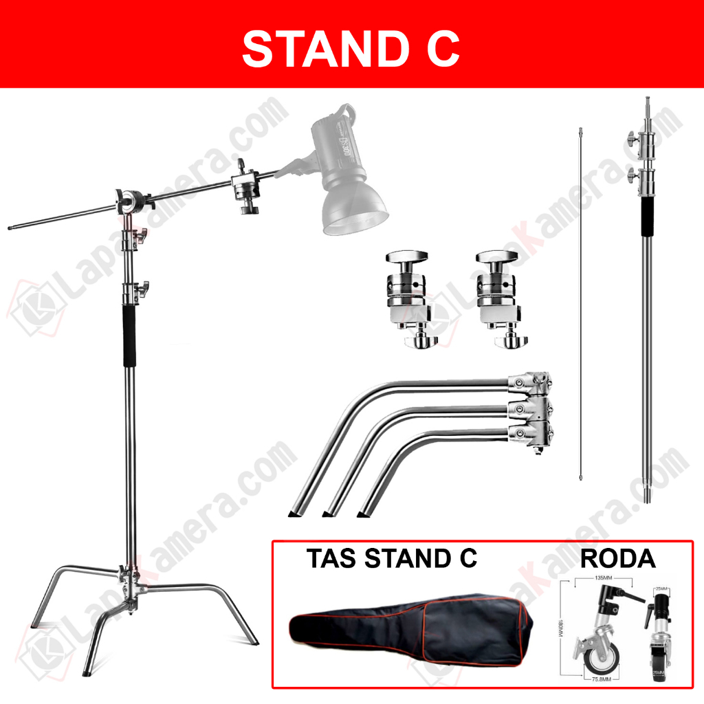 Jual Stand C / Light Stand C + Tas Stand C + Roda C Stand, Stand Boom ...