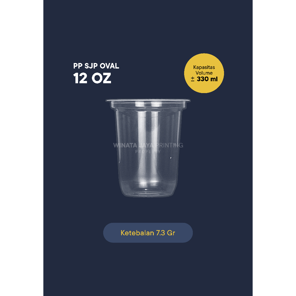 Jual SABLON CUP + PLASTIC CUP PP / GELAS PLASTIK PP 12 OZ OVAL (300 - 330ML) | Shopee Indonesia
