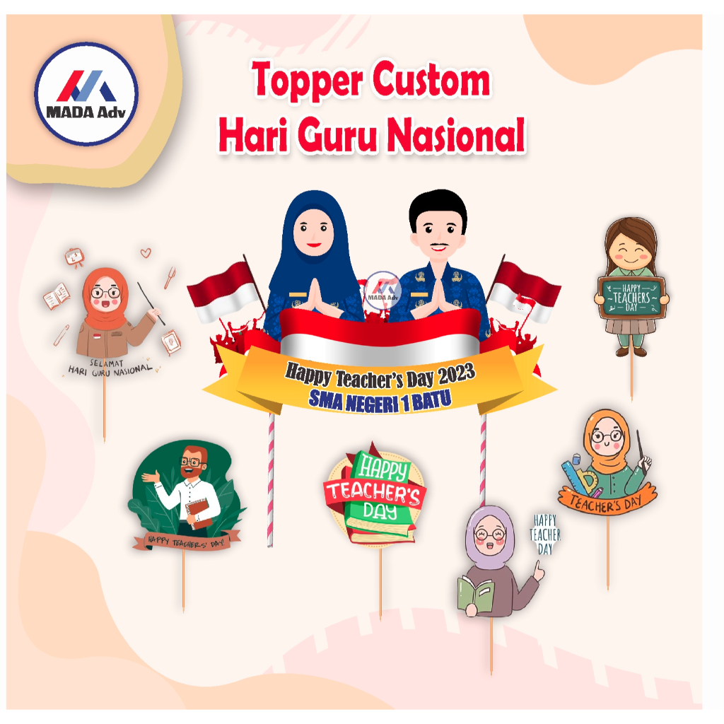 Jual Topper Hari Guru Custom / Topper Teacher Day / Hari Guru Indonesia ...
