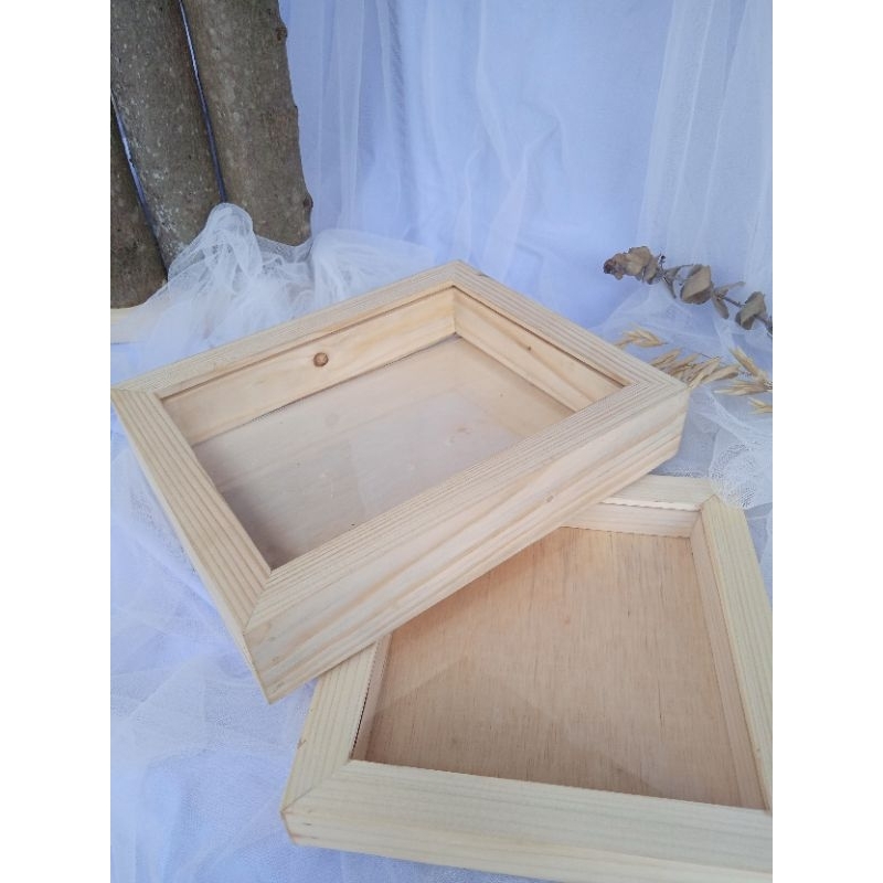Jual 30x30 dan 30x40 Frame 3d Kayu Rustik Jati Belanda dan Pinus atau ...